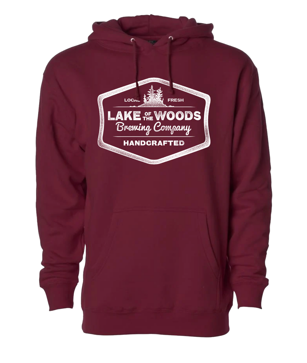 Maroon Classic Logo Hoodie – Lake of the Woods Brewing Company